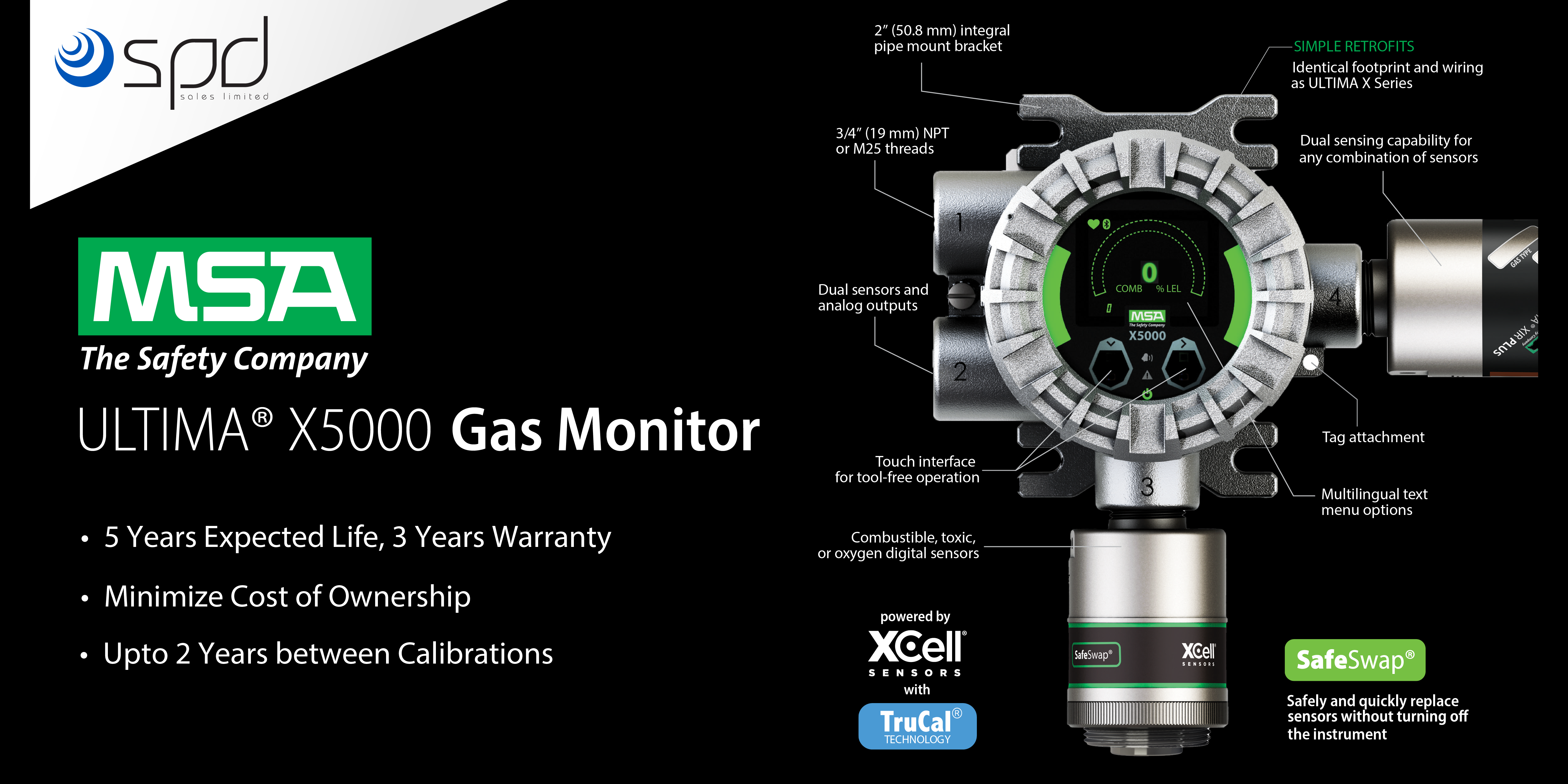 MSA ULTIMA® X5000 Gas Monitor - SPD Sales Limited